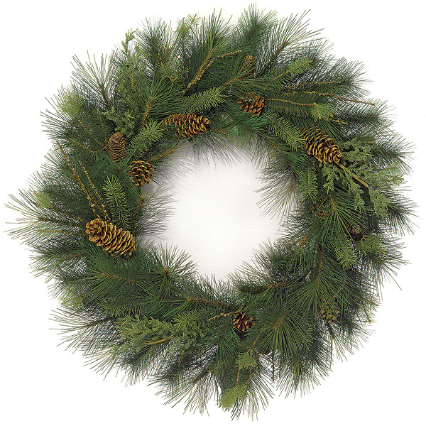 36 inch PVC Mixed Austrian Sugar Pine Wreath | C-60730