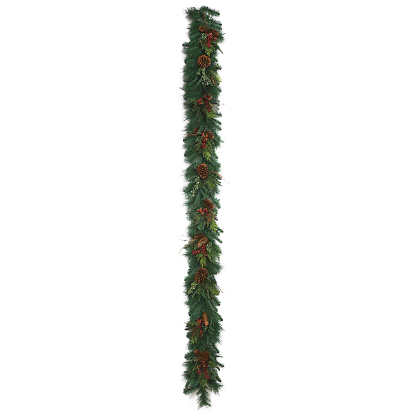 9 foot x 12 inch PE/PVC Mixed Pine Garland | C-84036
