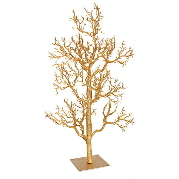 42 inch Gold Plastic Glittered Twig Tree | A-120200