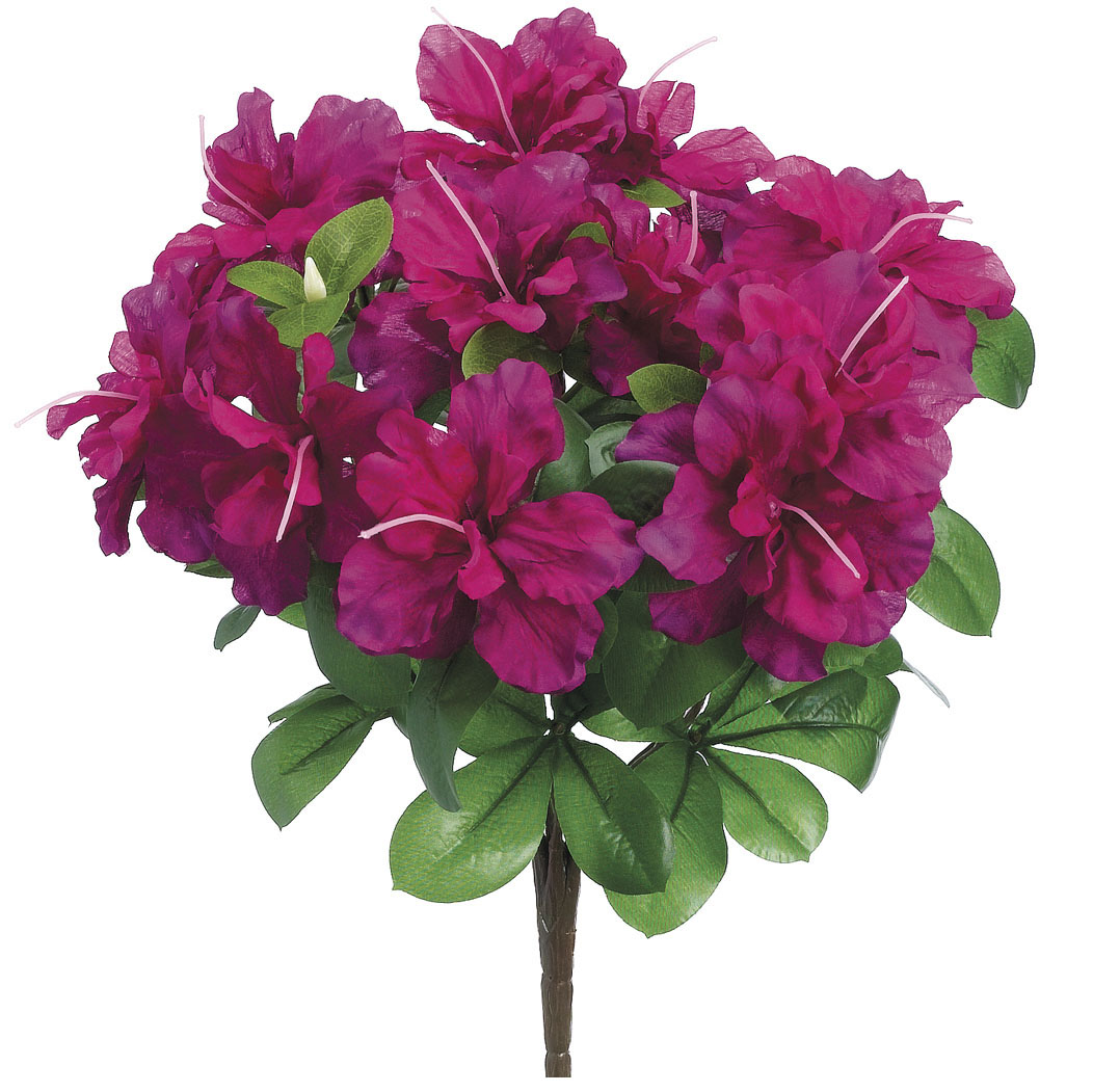15 inch Artificial Outdoor Rubrum Azalea Bush: Limited UV | FBA225-RB