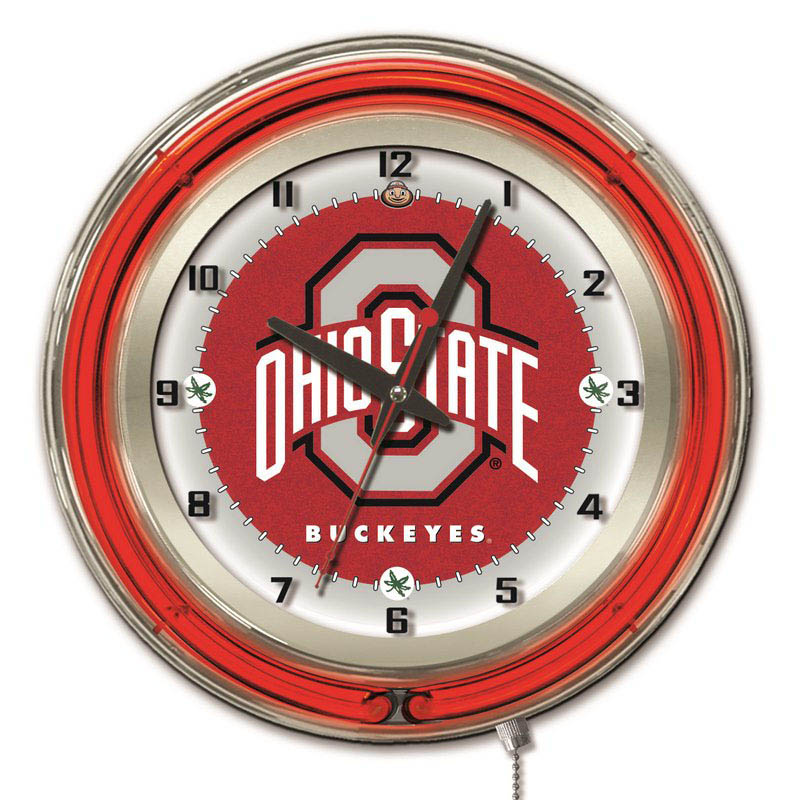 Holland Bar Stool Co. | 19 inch Ohio State Neon Clock | Clk19OhioSt