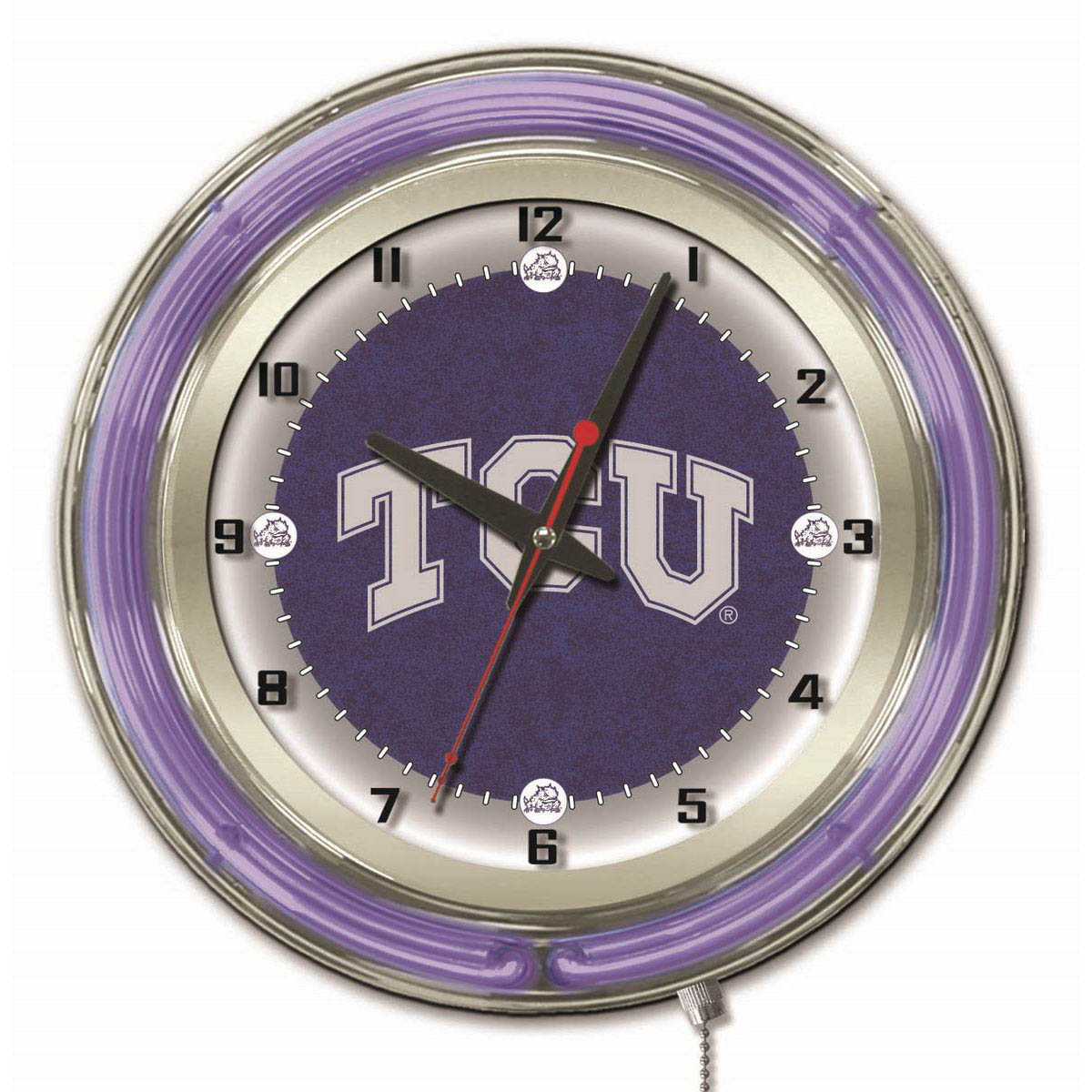 Holland Bar Stool Co. | 19 inch TCU Neon Clock | Clk19TexChr