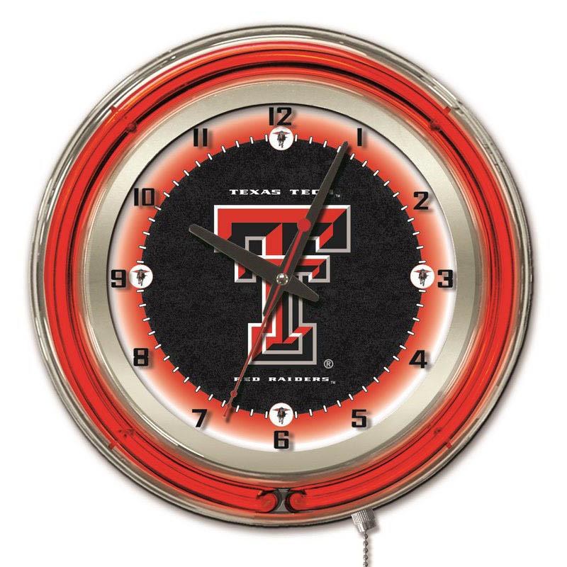 Holland Bar Stool Co. | 19 inch Texas Tech Neon Clock | Clk19TXTech