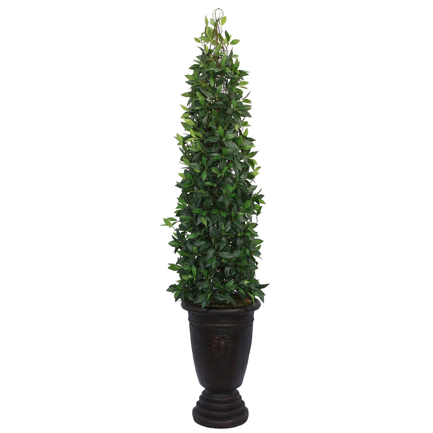Vintage Home 7 foot Artificial Bayleaf Tower Vine Topiary in Planter ...