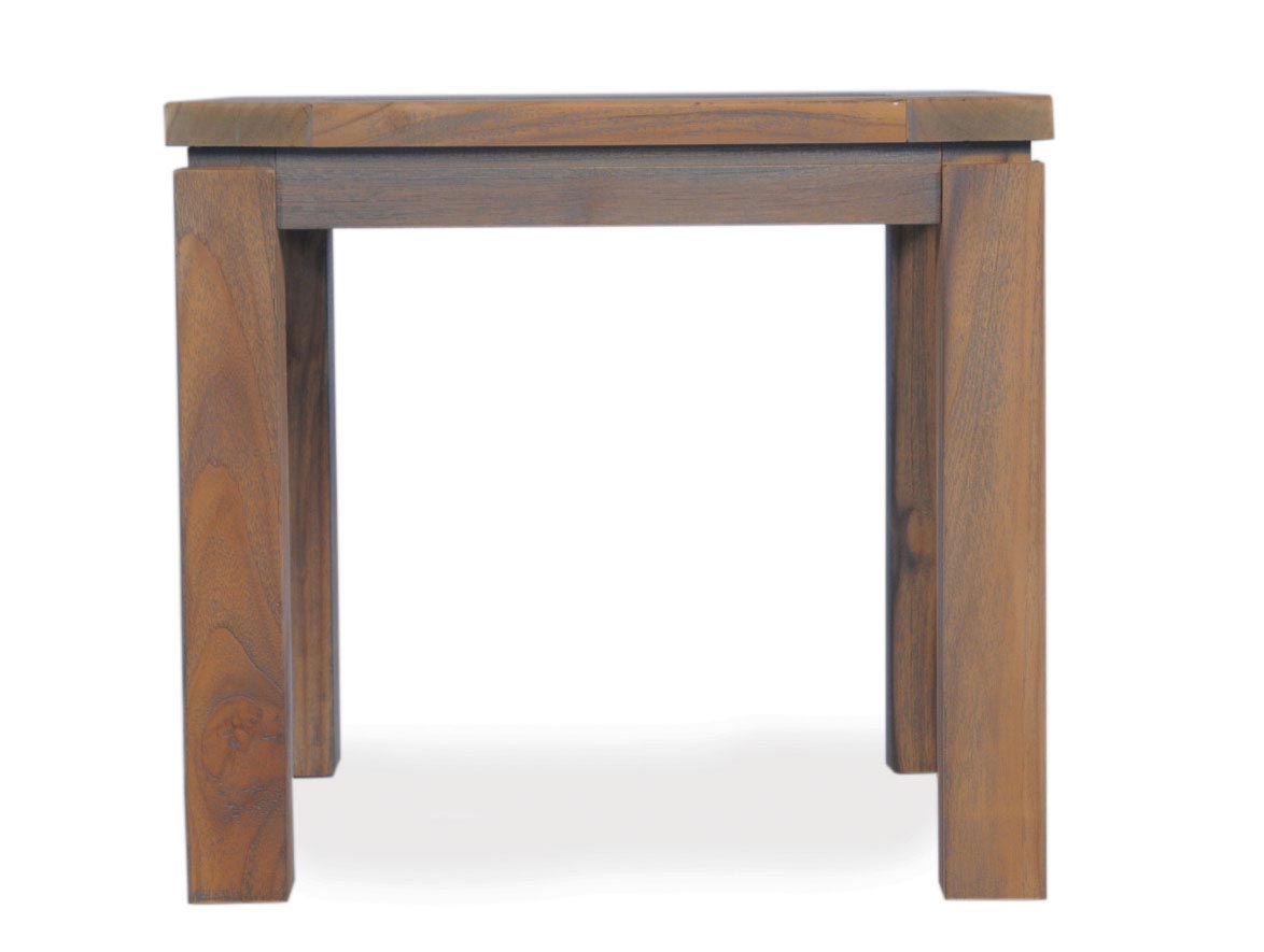 Lloyd Flanders | 24 inch Square Distressed Teak End Table | 286043083
