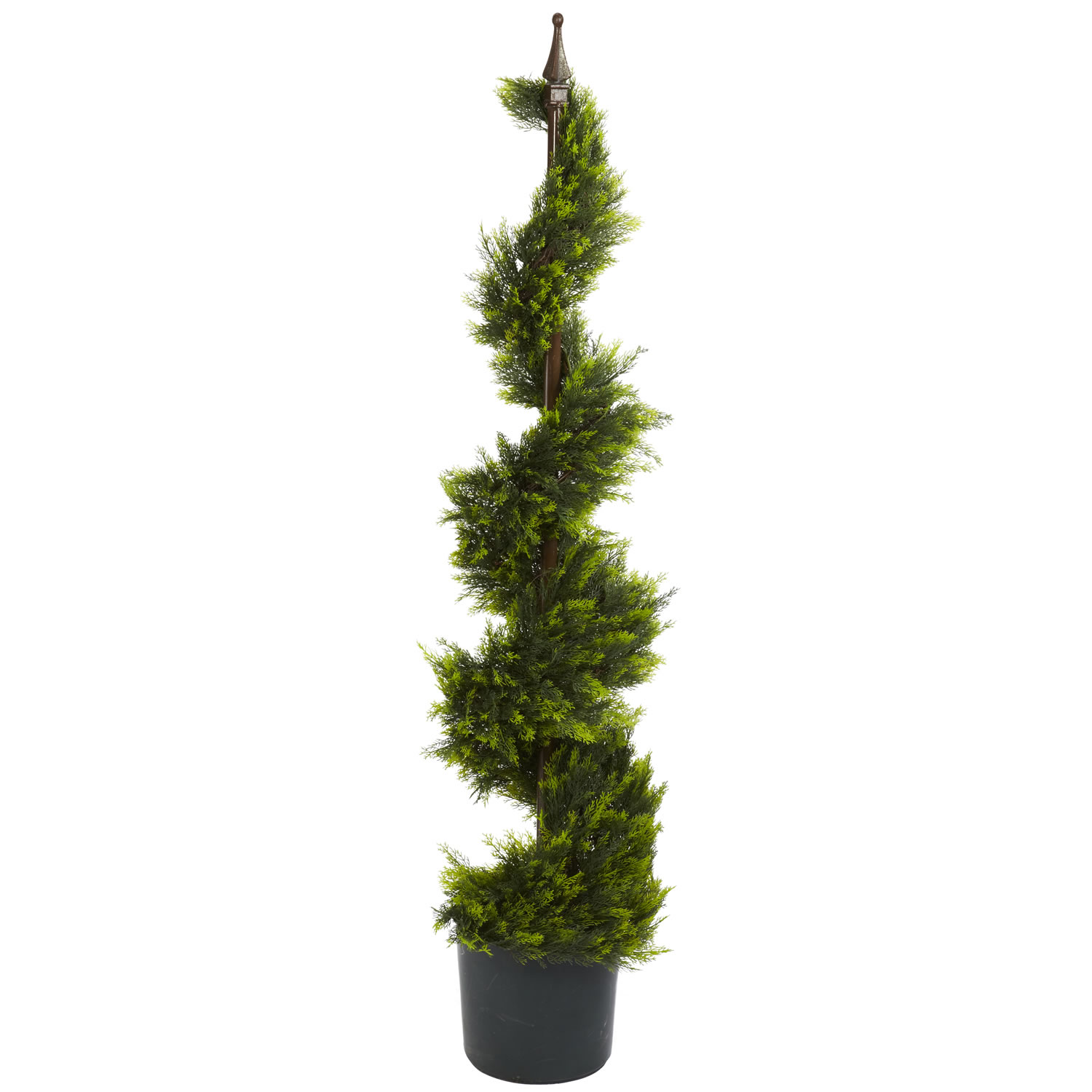 4 foot Cypress Spiral Topiary with Finial: Potted | 5324