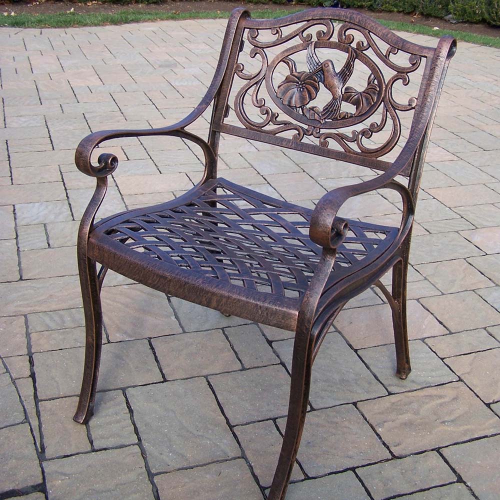 Oakland Living | Hummingbird Cast Aluminum Outdoor Arm Chair | 3312-AB