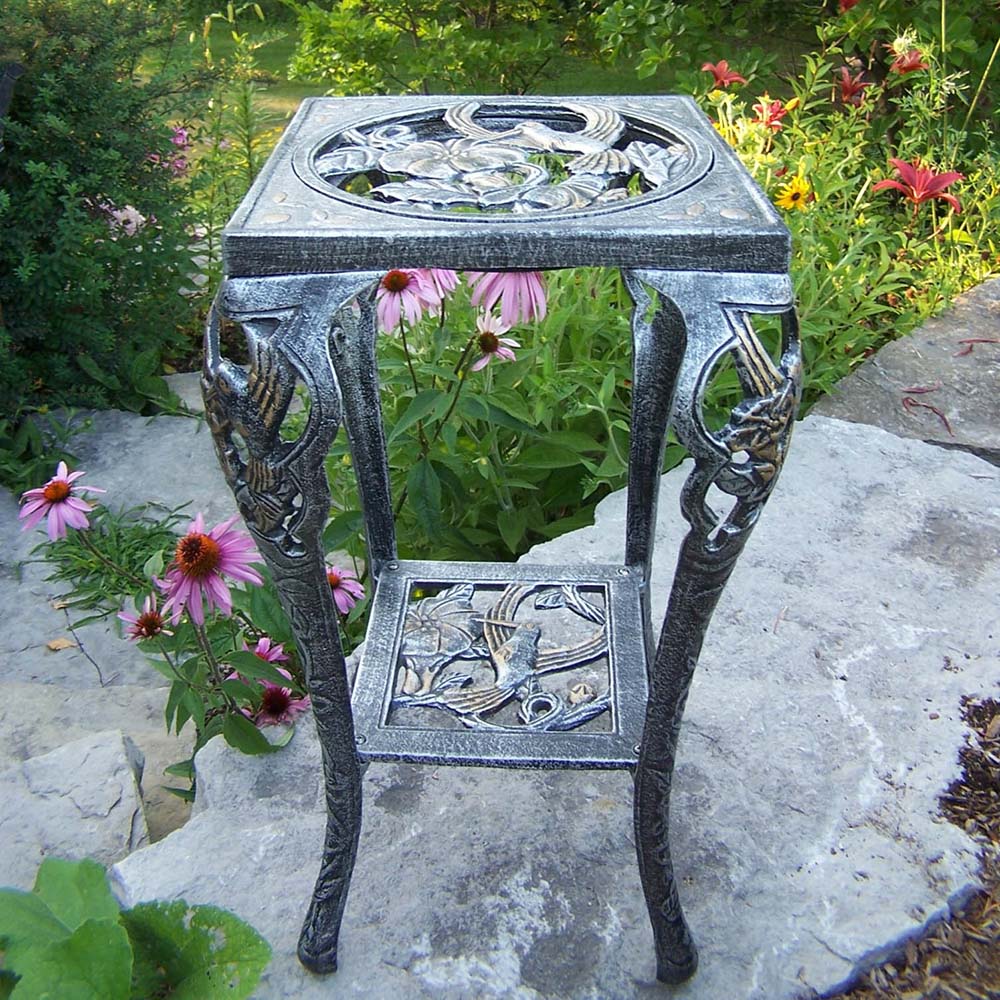 Oakland Living | Cast Iron Hummingbird Table Plant Stand | 5161-AP