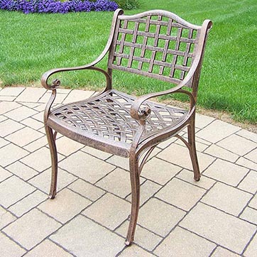 Oakland Living Antique Bronze Elite Cast Aluminum Chair | Avamia