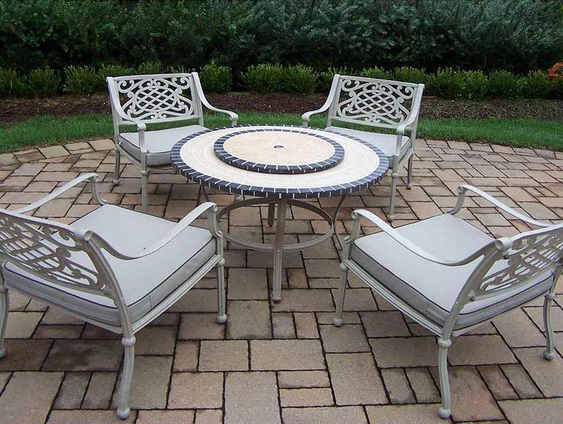 Oakland Living | Tacoma Beach Sand 9pc Chat Set: Table, 4 Chairs ...