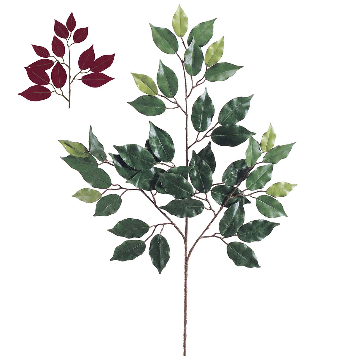 23 inch Red/Green Ficus Branch (Set of 12) - OVERSTOCK | PSF734-