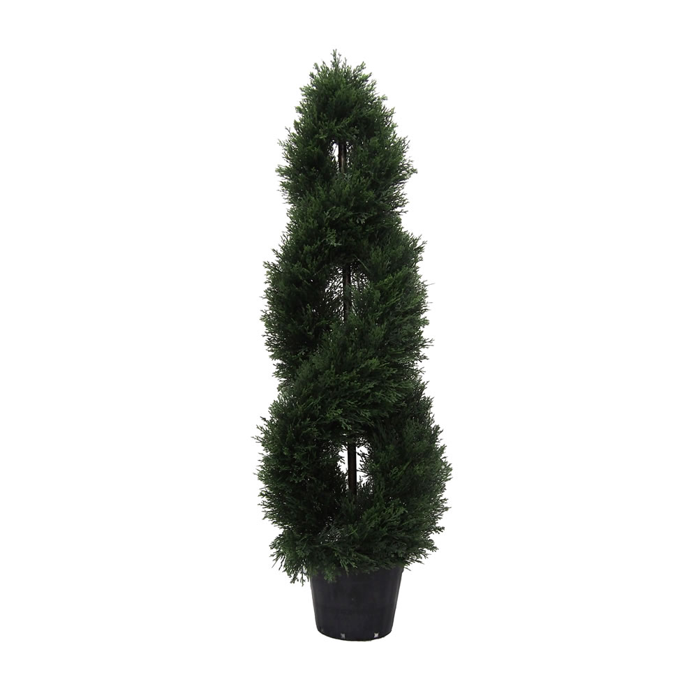 4 foot UV Protected Cedar Double Spiral Topiary: Potted | TP171048