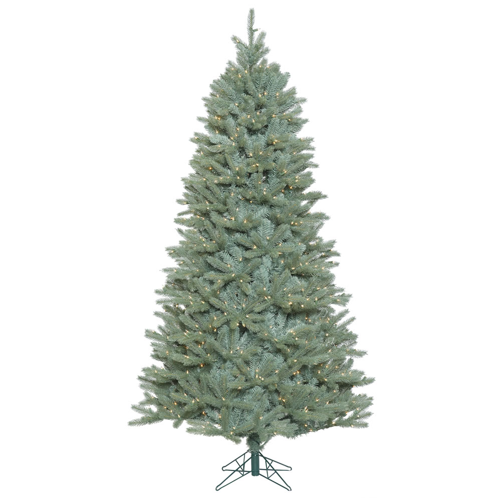4.5 foot PE/PVC Colorado Blue Spruce Slim Tree: Clear Lights | A164546