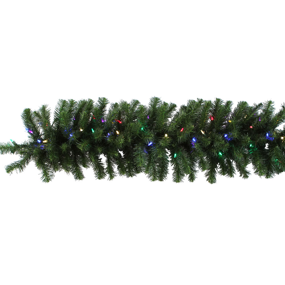 9 foot Douglas Fir Garland: Multi-Colored LED Lights | A808814LED