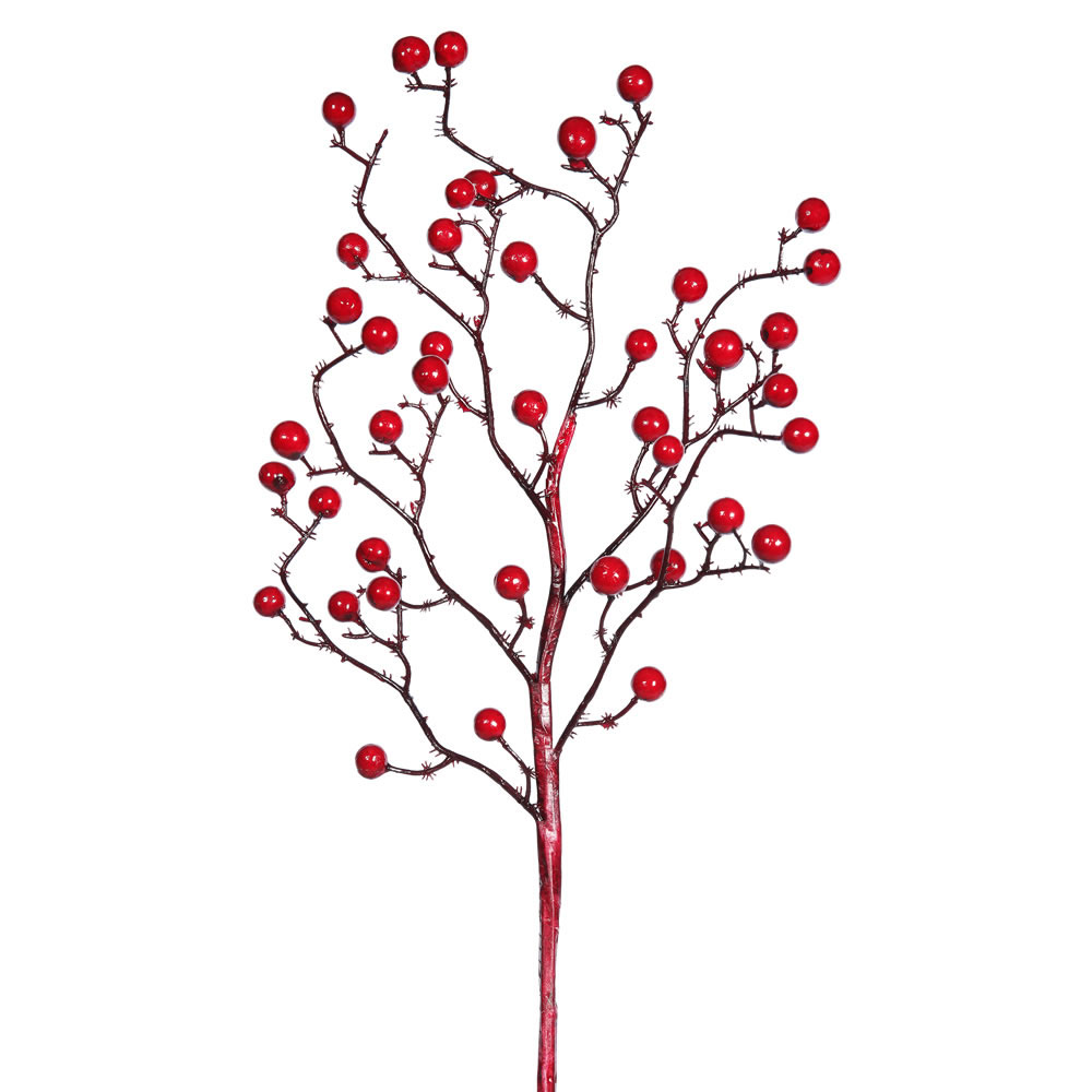 22 inch Red Berry Spray: Set of 6 | L165203