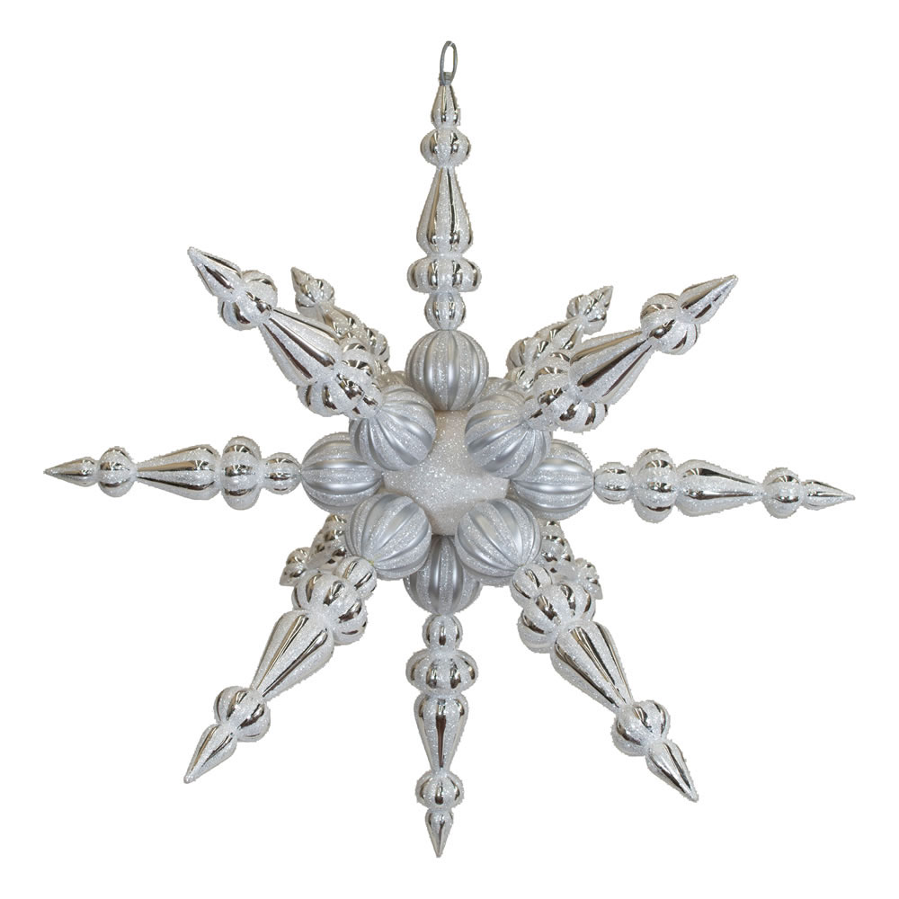 vickerman | 30 inch White Iridescent Radical Snowflake Ornament | N104101