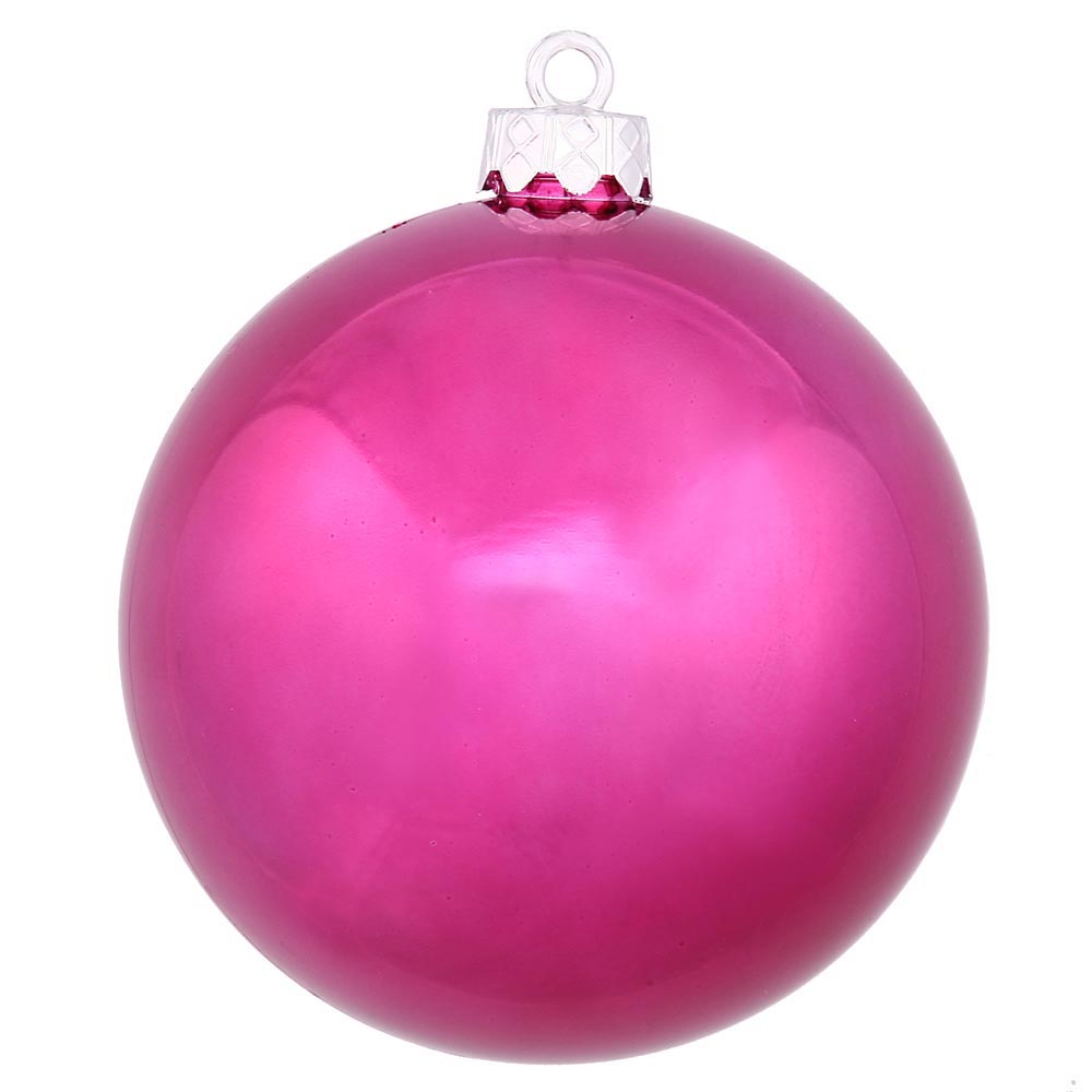 4 inch Magenta Shiny Ball Ornament: Set of 6 | N591010DSV