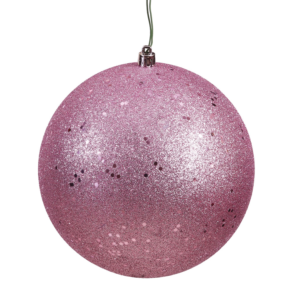 6 inch Mauve Sequin Ball Ornament: Set of 4 | N591545DQ