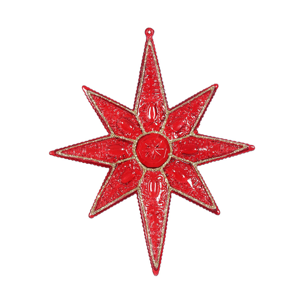 7 inch Red 8-Point Star Ornament: Set of 6 | ON160703