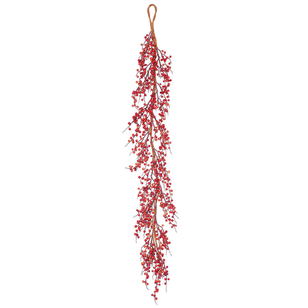 5 foot Red Wild Outdoor Berry Garland | P152812
