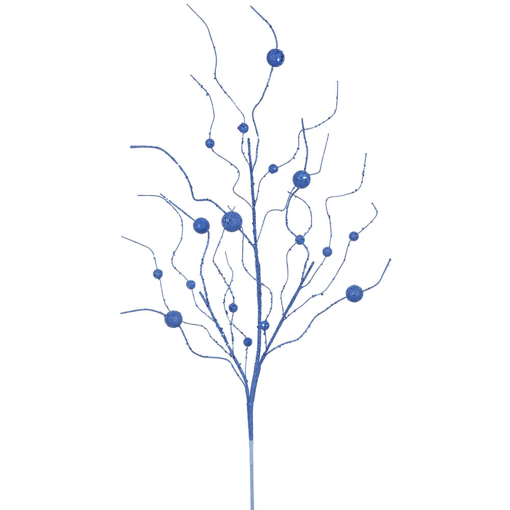 37 inch Blue Glitter Ball Spray: Set of 6 | QG164302