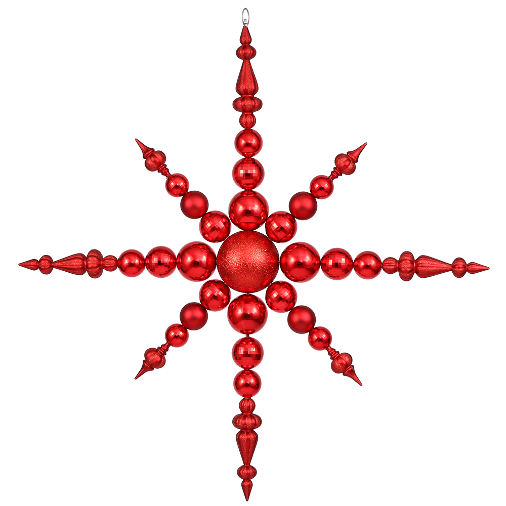 43 inch Red Snowflake Ornament | N104303