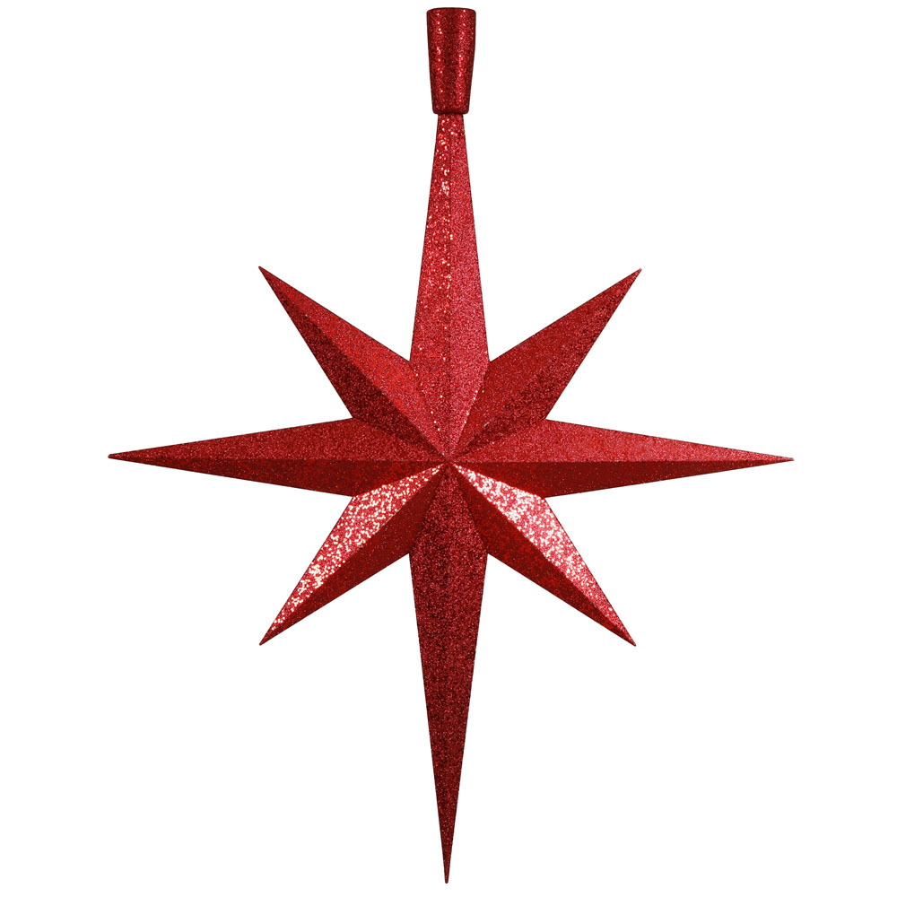 39 inch Red 8-Point Glitter Star | M116803