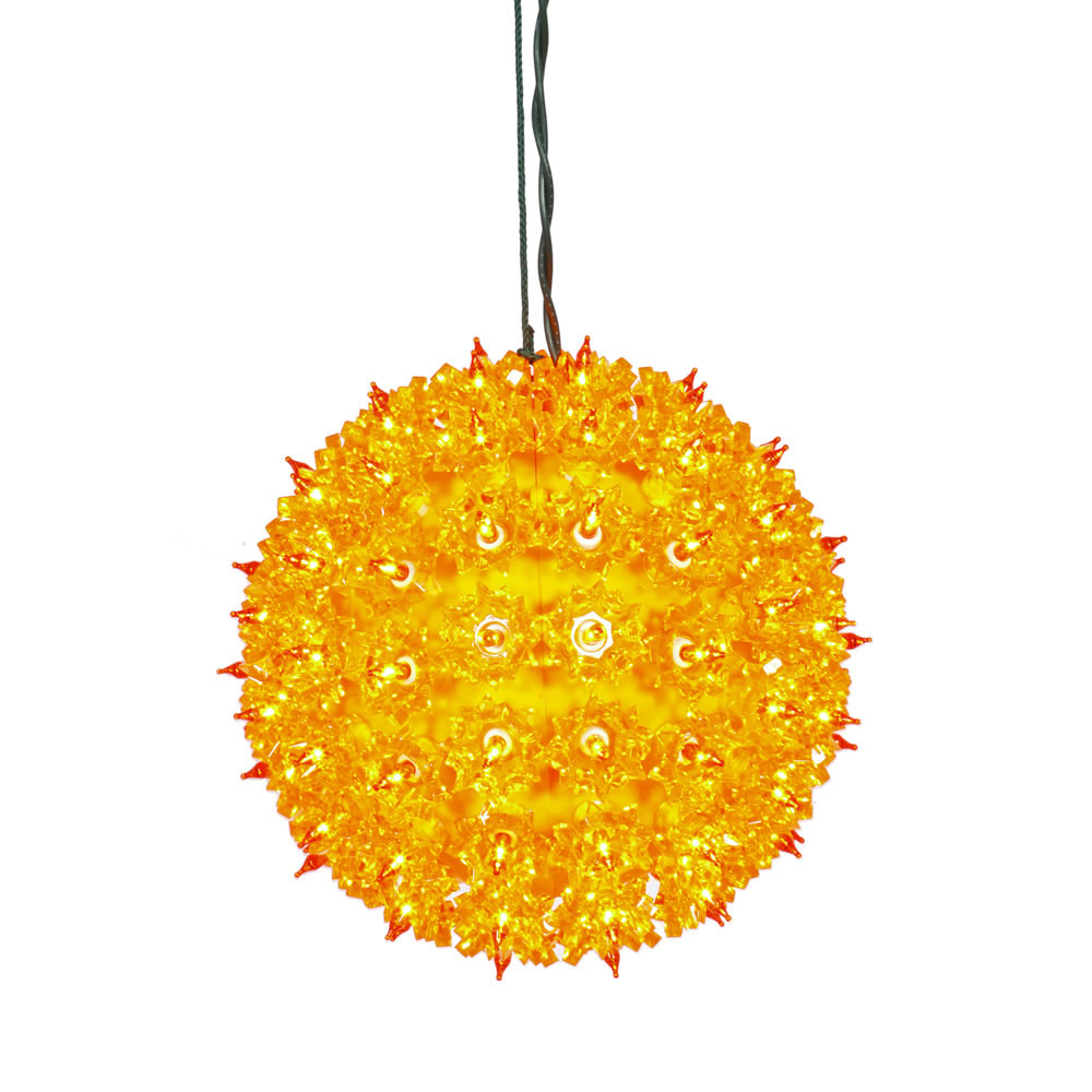 Outdoor 7.5 inch Orange Starlight Sphere: 100 Pre-Lit Lights | W120708