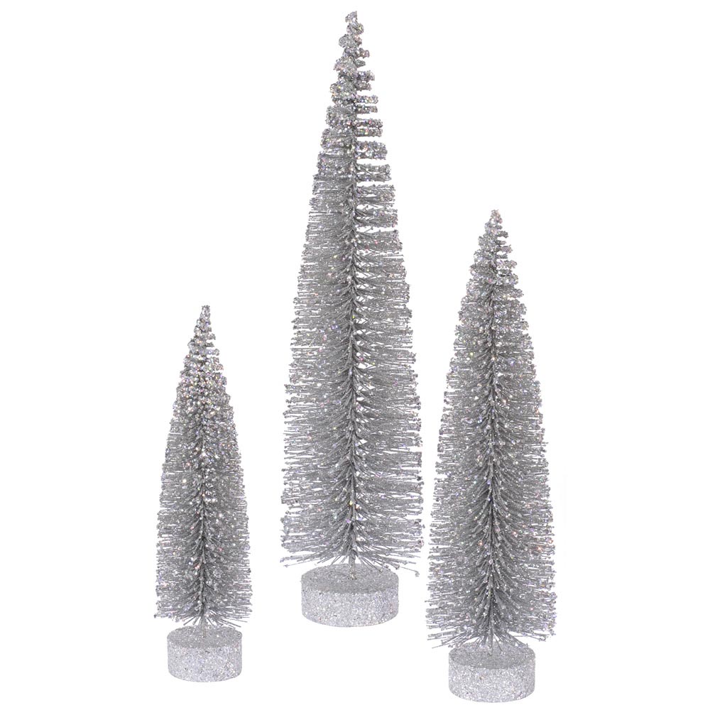 Silver Artificial Oval Tree (set of 3): 12 inch, 16 inch, 20 inch | L137507