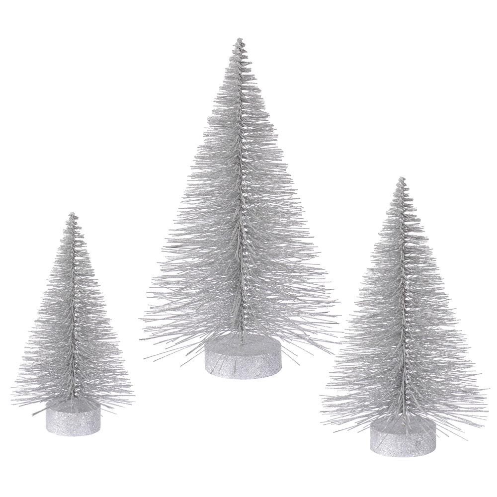 Silver Artificial Fat Tree (Set of 3): 16 inch, 20 inch, 24 inch | L137807