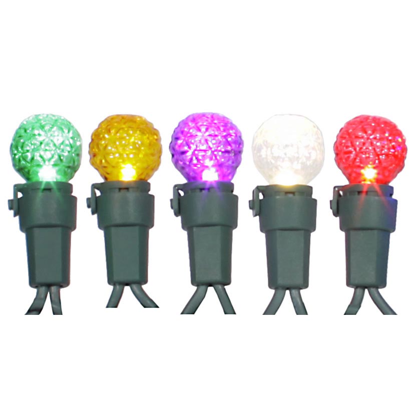 16 foot Facet Covered G15 LED Lights - 4 inch Spacing: Multi-Color ...