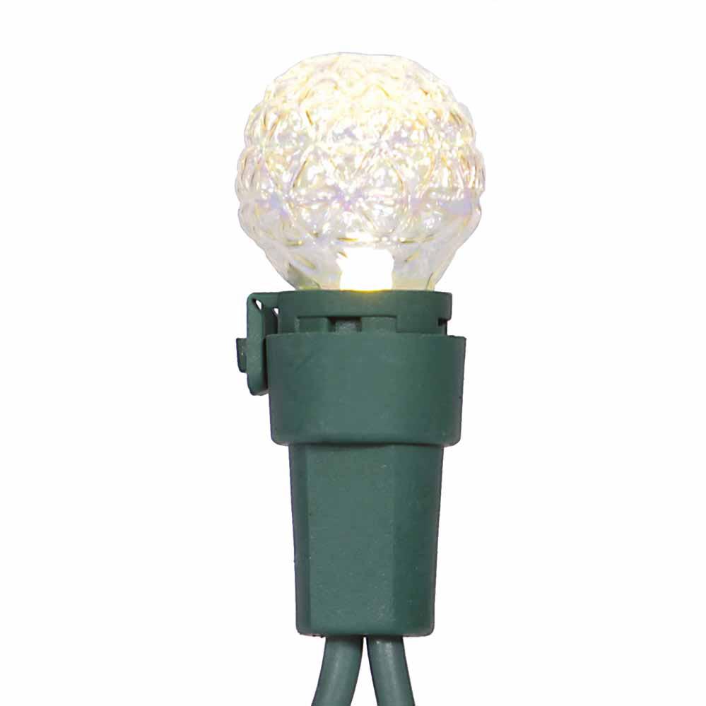 16 foot Facet Covered G15 LED Lights - 4 inch Spacing & Green Wire ...