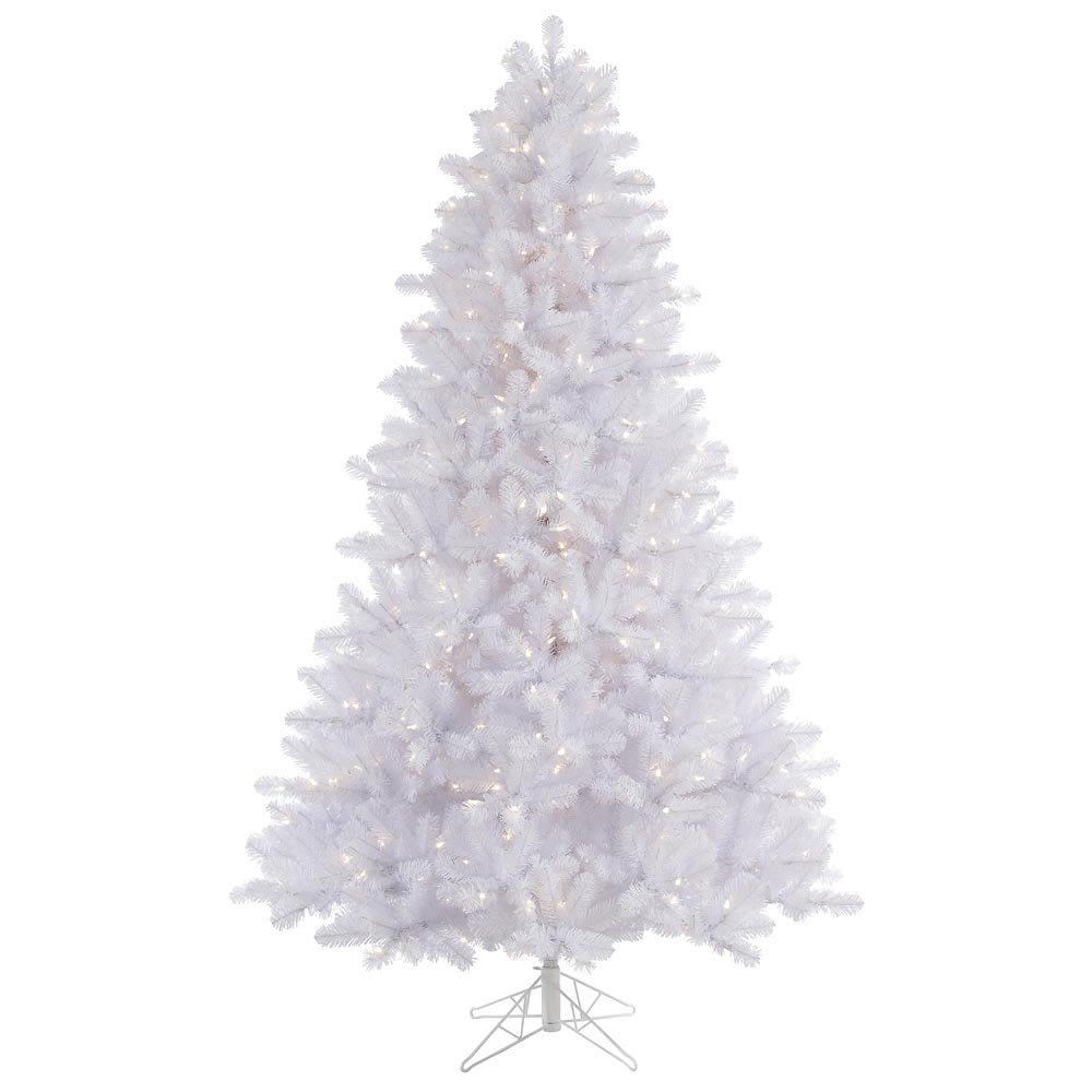 7.5 foot Crystal White Christmas Tree: Clear LEDs | A135776LED