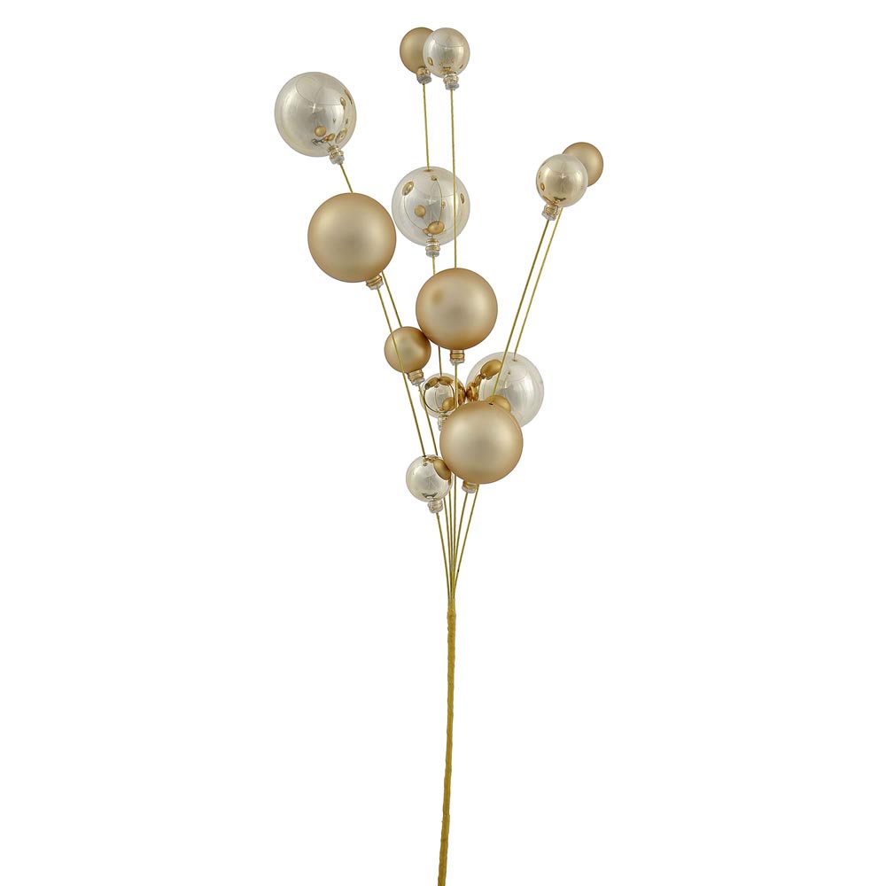 23 inch UV Protected Gold Shiny Matte Ball Christmas Spray | N145008UV
