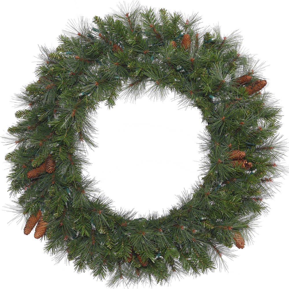 36 inch Savannah Mixed Pine Wreath: Unlit | G156636