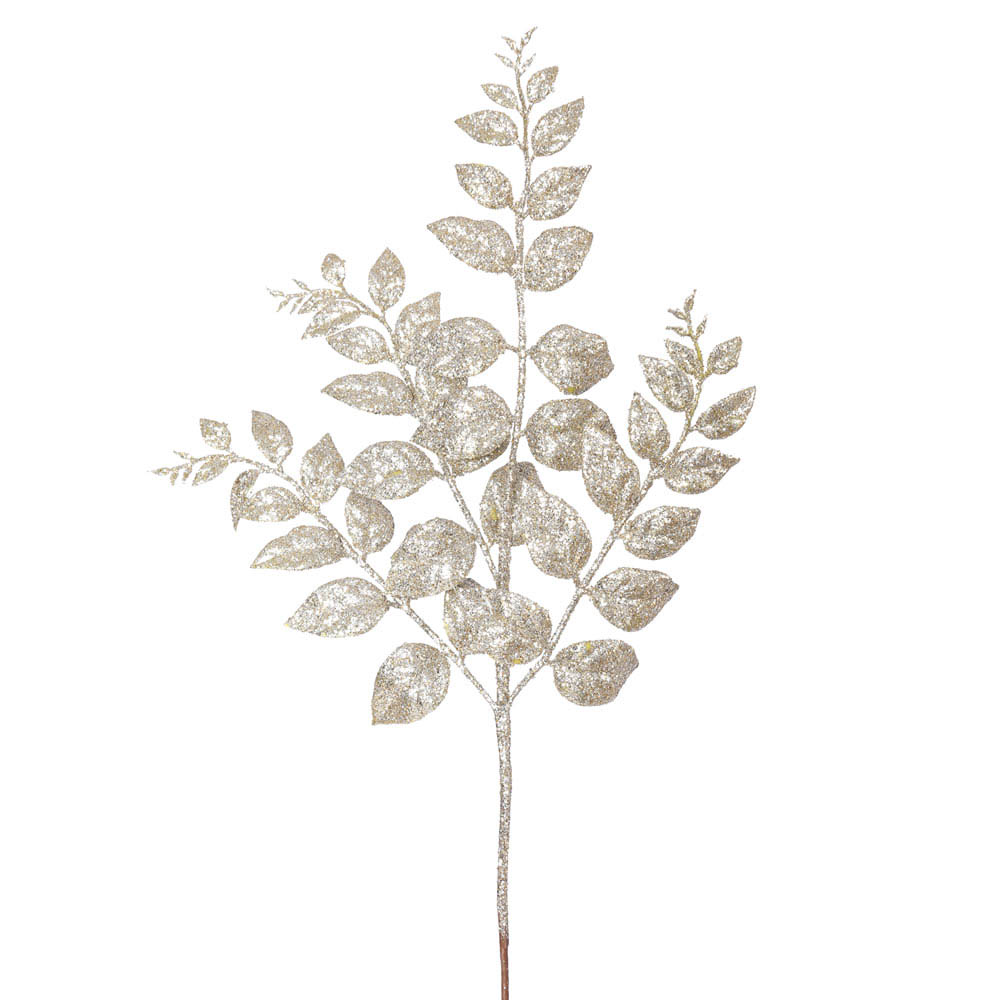 22 inch Champagne Glitter Honey Locust Spray (Set of 12) | L153438