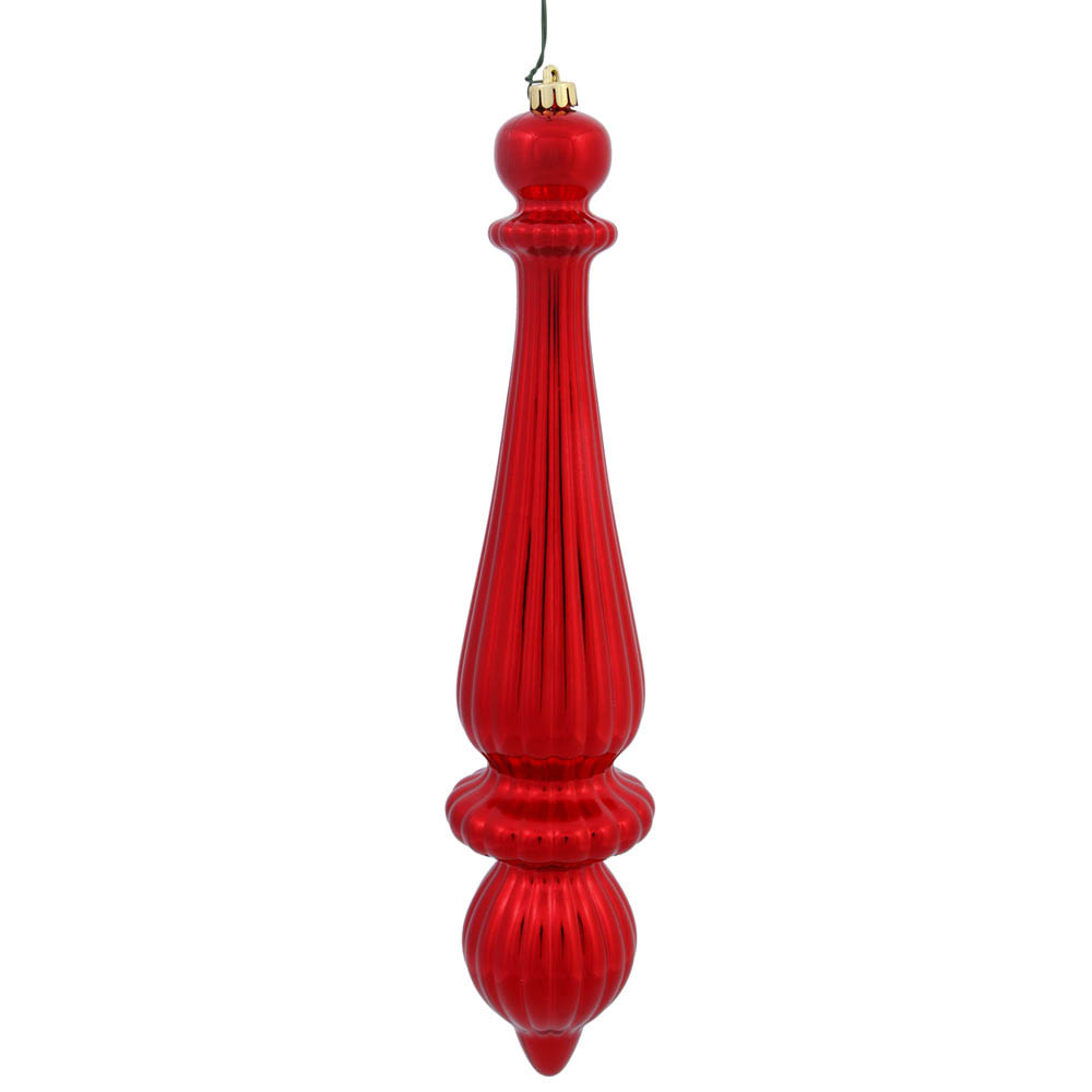 14 inch Shiny Red UV Protected Tear Drop Finial Ornament (Set of 2 ...