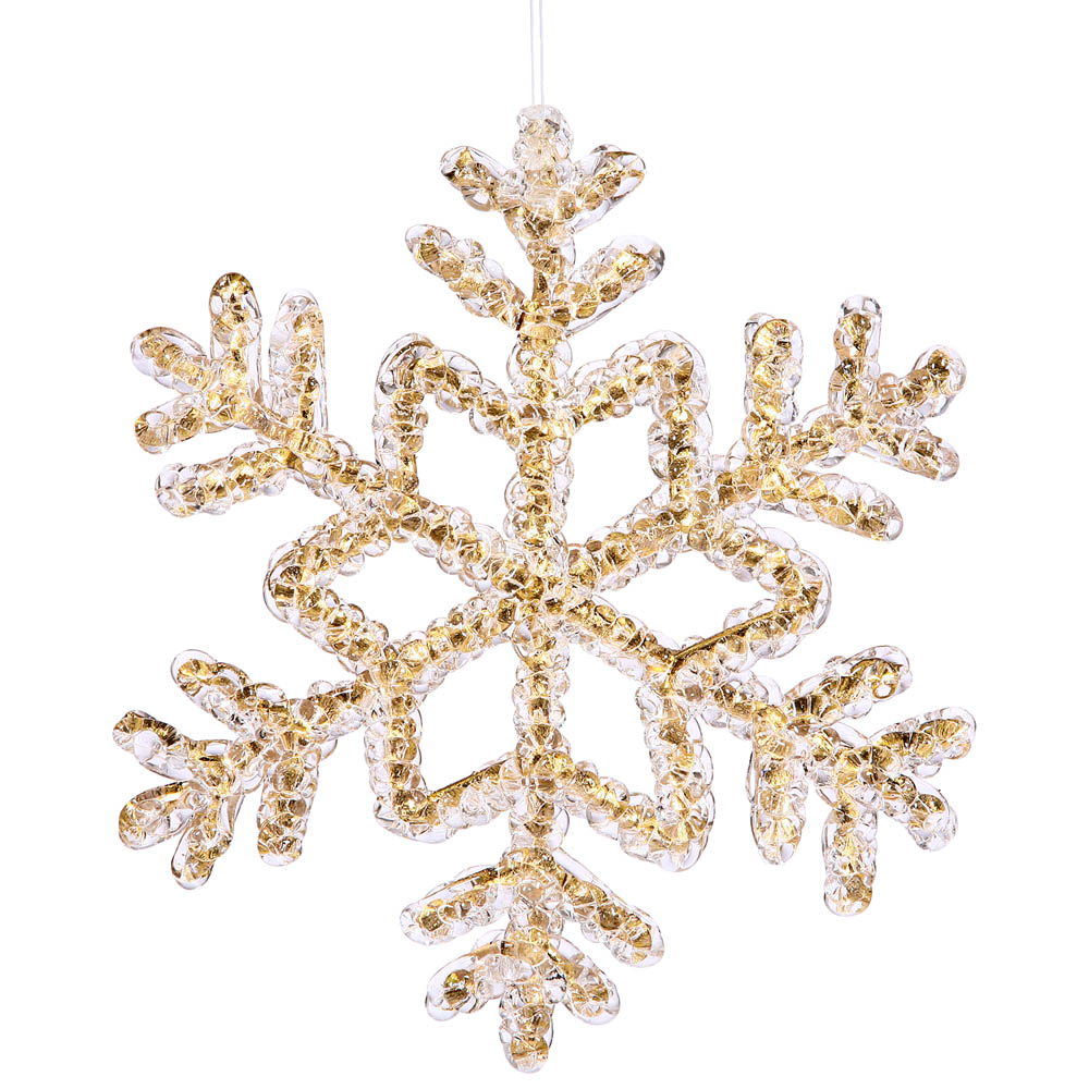 8 inch Gold Crystal Snowflake Ornament | P118808