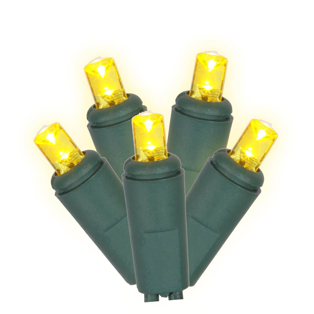 100 foot Wide Angle LED Green Light Strand - 6 inch spacing: 200 Yellow ...