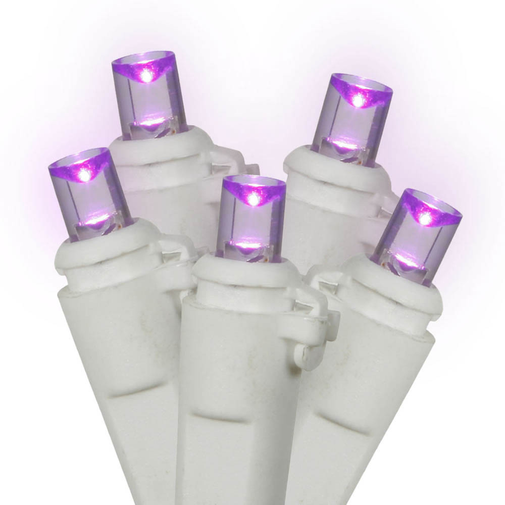 25 foot Wide Angle LED White Light Strand - 6 inch spacing: 50 Purple ...