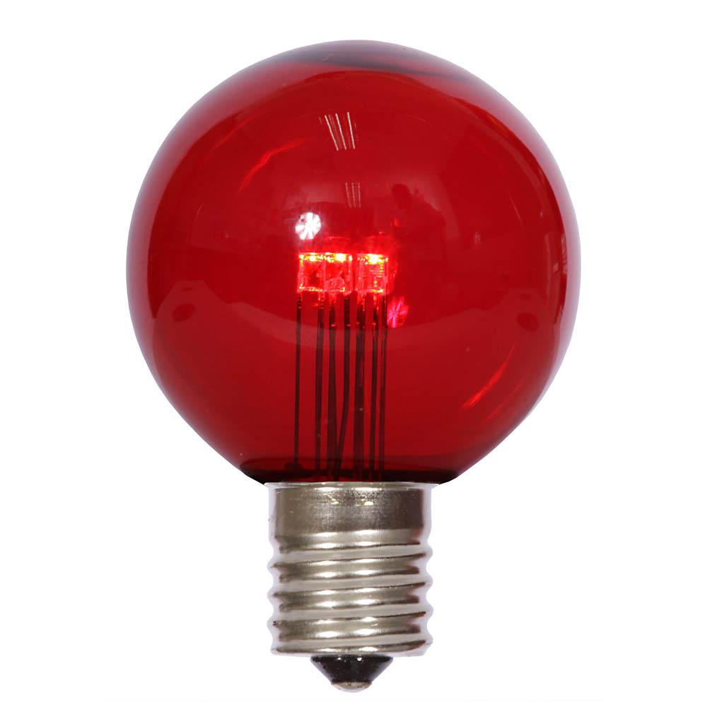 G50 LED Red Transparent Replacement Bulb with E17 Base | XG50T13