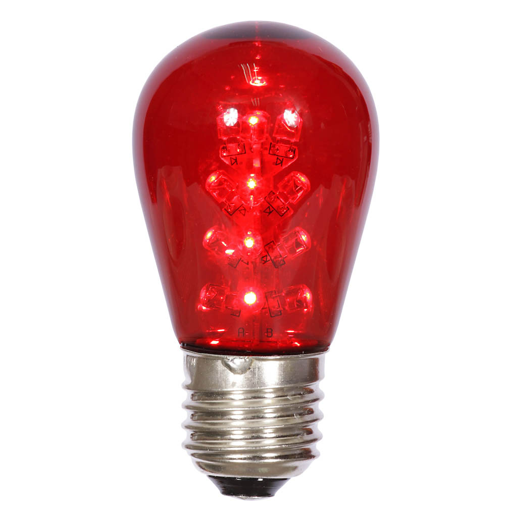 S14 LED Red Transparent Replacement Bulb with E26 Base | XS14P03