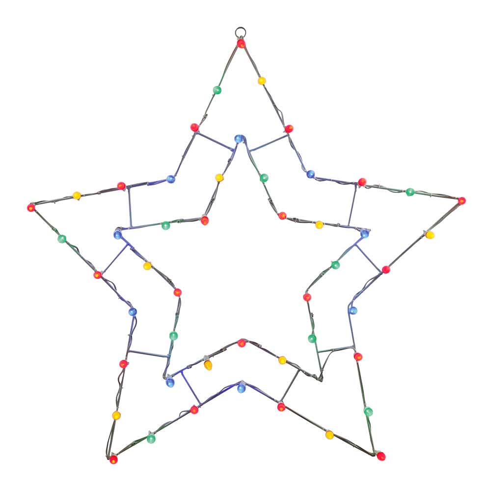 48H x 48W inch Point Star Wire Silhouette: C7 LED Lights | X146046