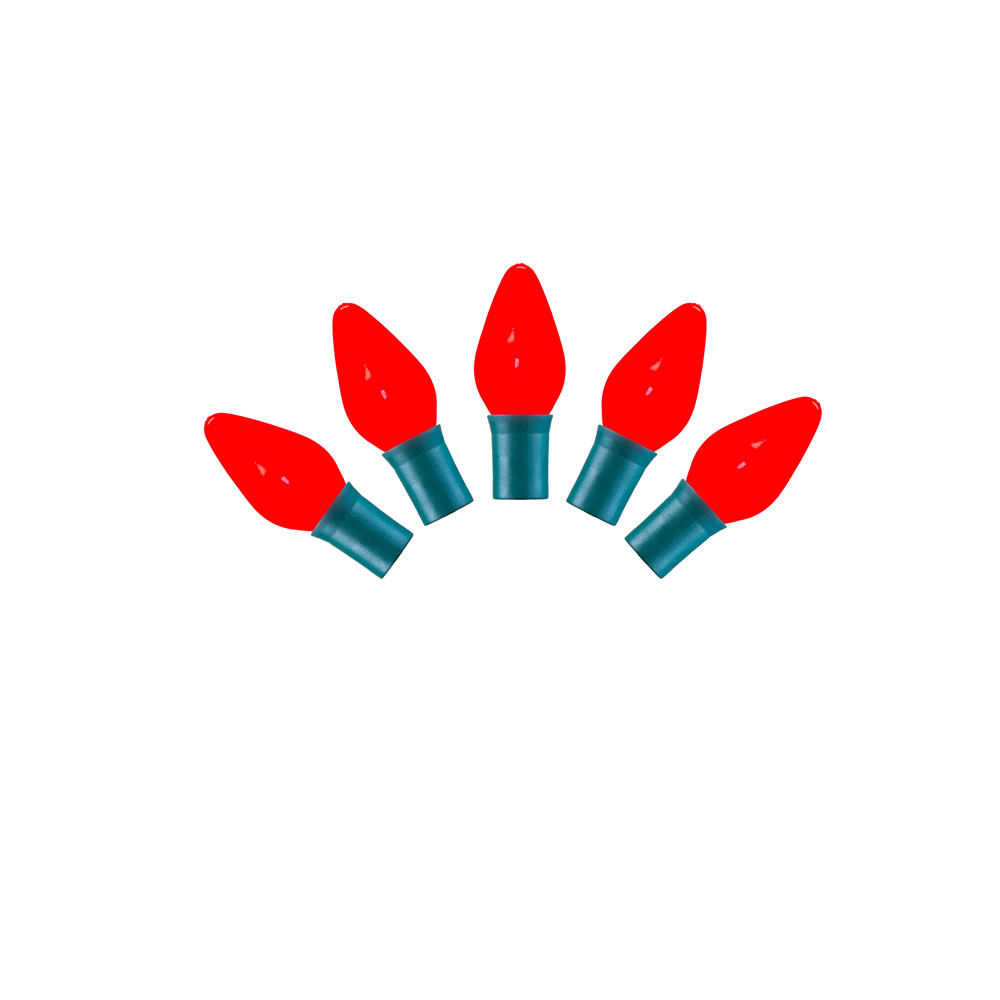 16 foot C7 LED Lights with Green Wire: Red | X8GC753